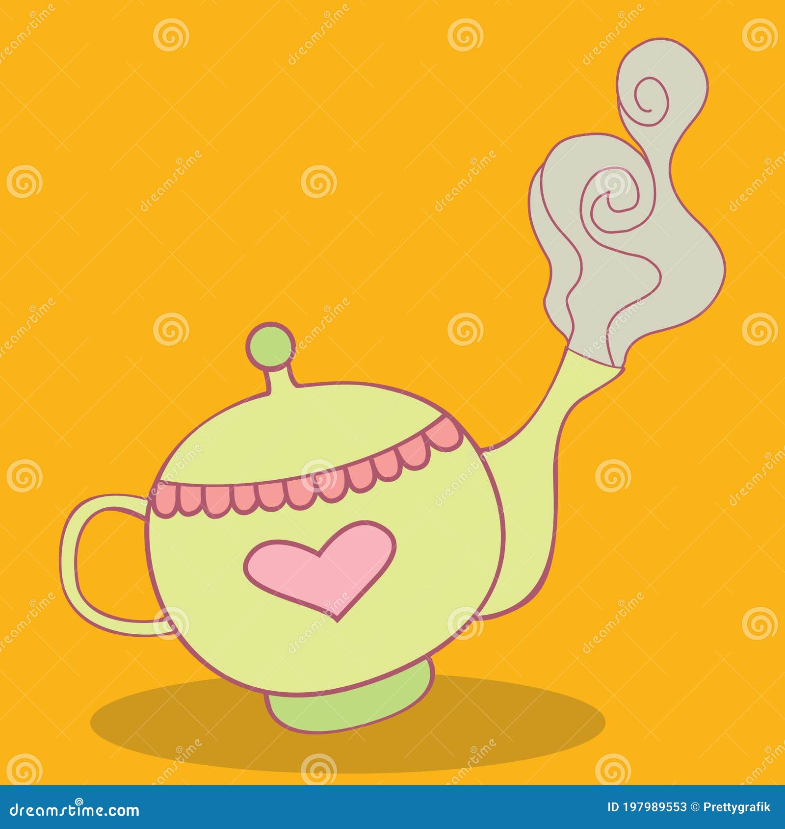 Tea time smoke yellow 06 stock vector. Illustration of vector - 197989553