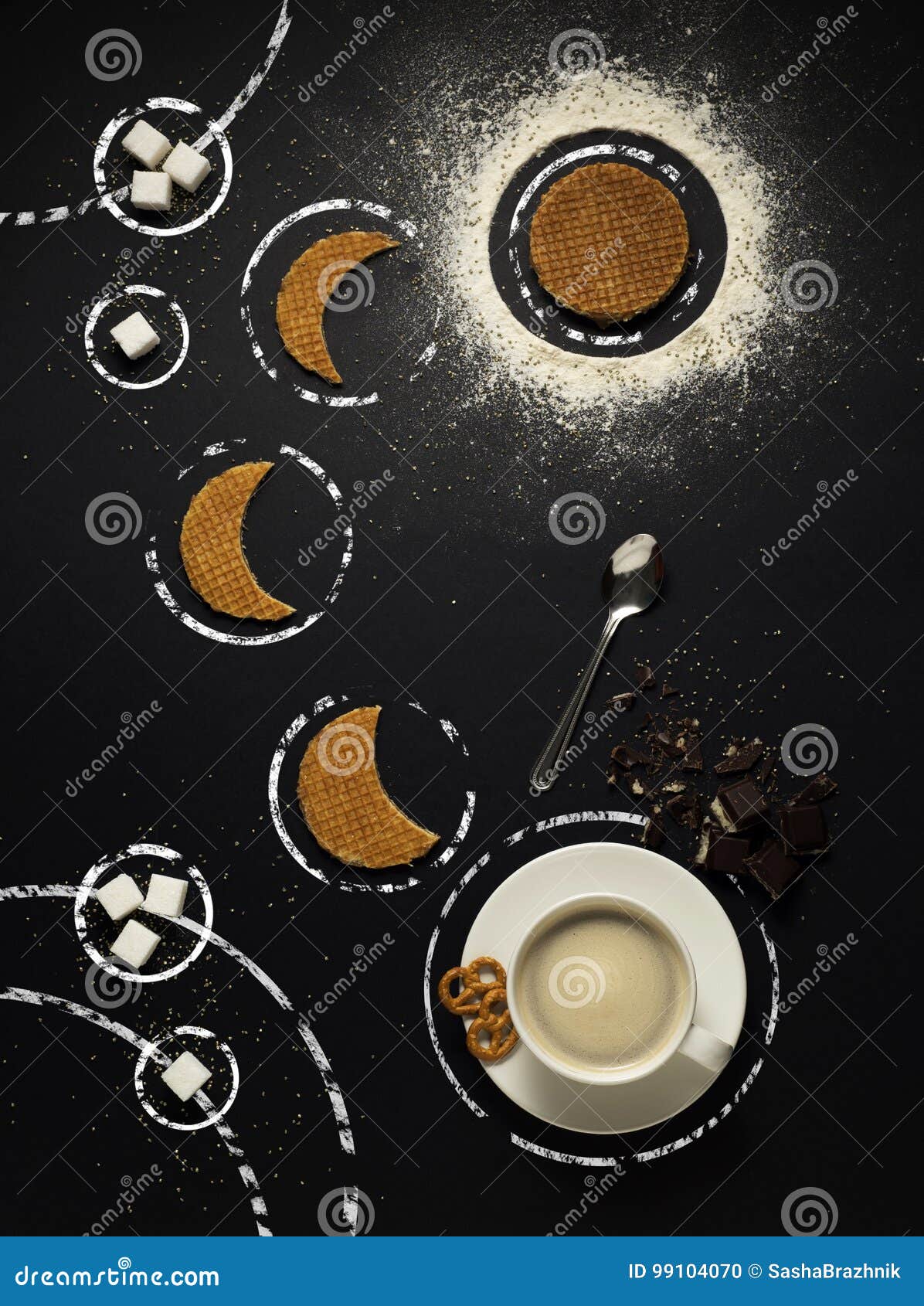 Tea time in space. stock photo. Image of concept, drink - 99104070