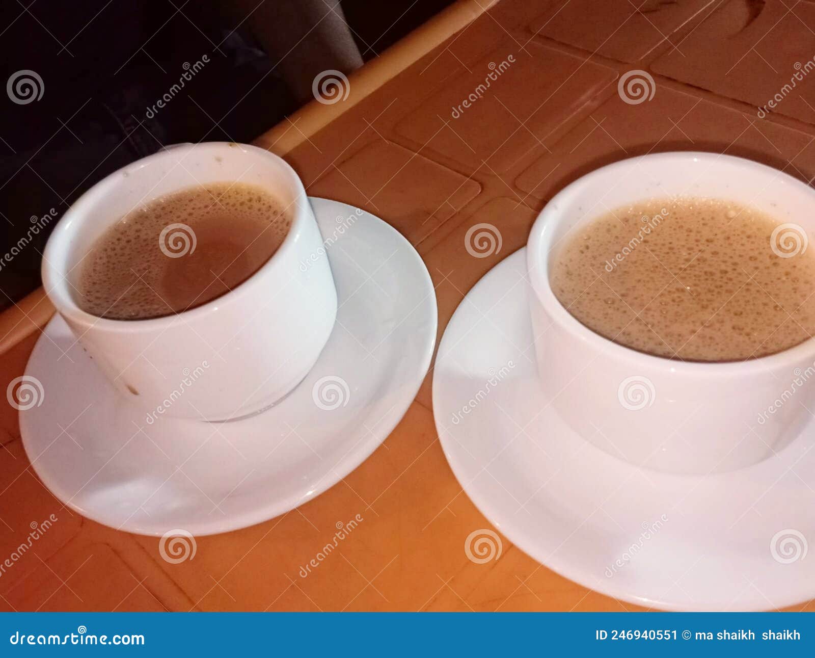 Tea Time Tow Cups Picture Color Stock Image - Image of time, color ...