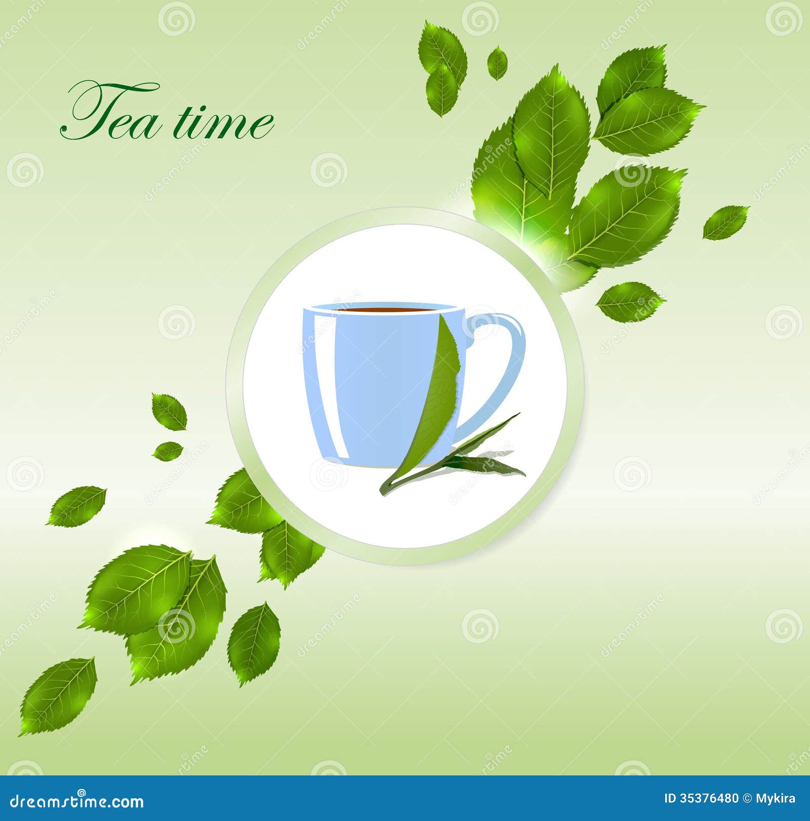 Tea time vector background stock vector. Illustration of growth - 35376480