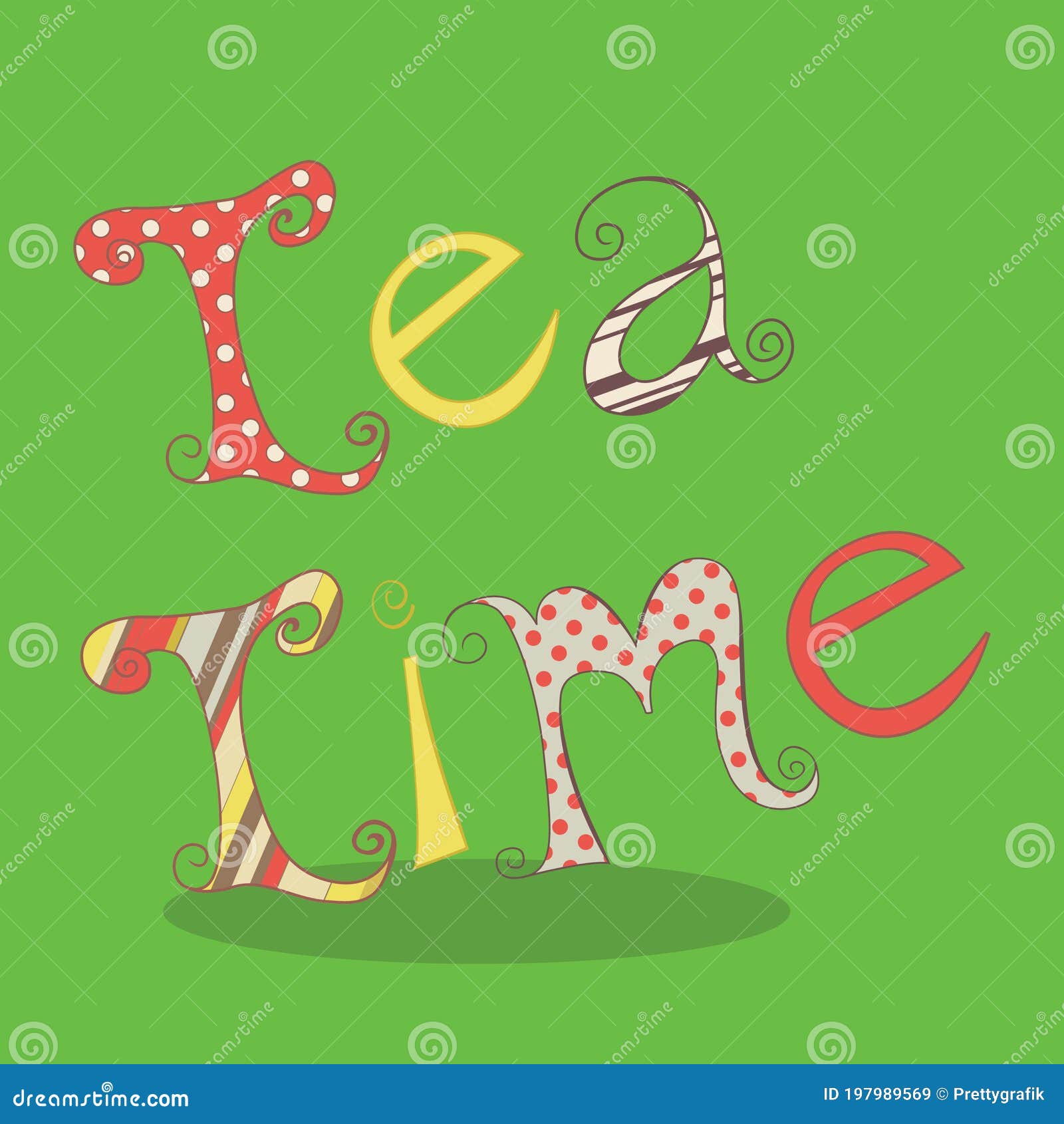 Tea time TEA TIME 01 stock vector. Illustration of cartoon - 197989569