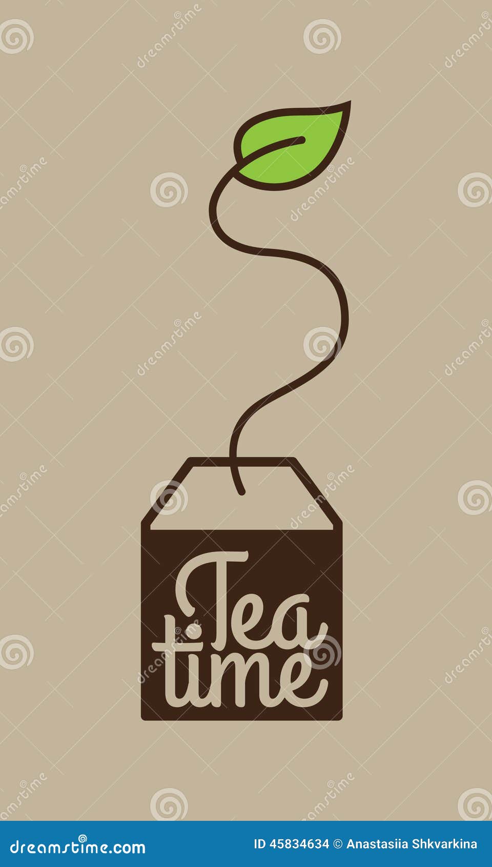 Tea time stock vector. Illustration of creative, lettering - 45834634