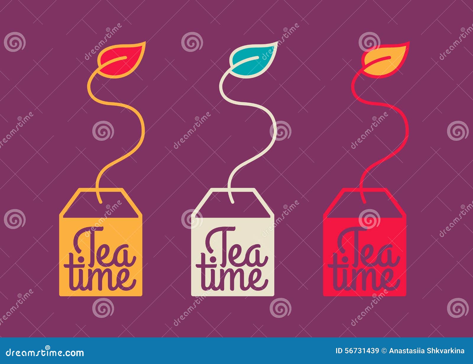 Tea time stock vector. Illustration of card, beverage - 56731439