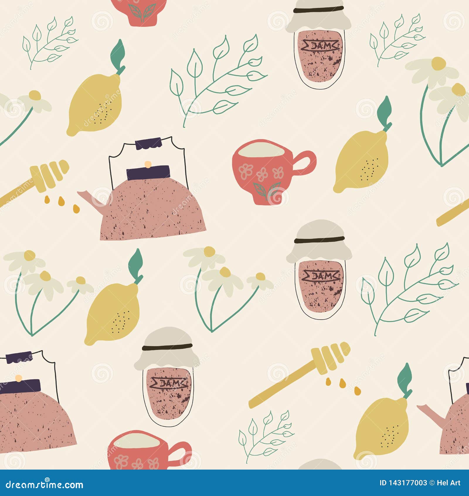 Tea Time Vintage Semless Pattern Stock Vector - Illustration of coffee ...