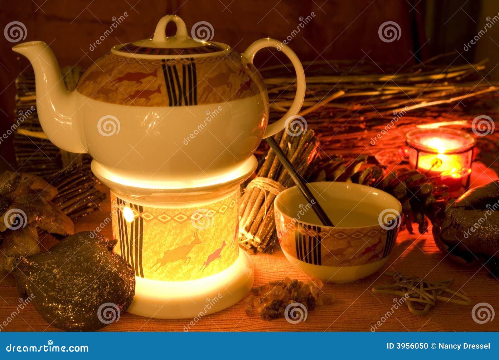 Tea time in winter stock photo. Image of herb, beautiful - 3956050