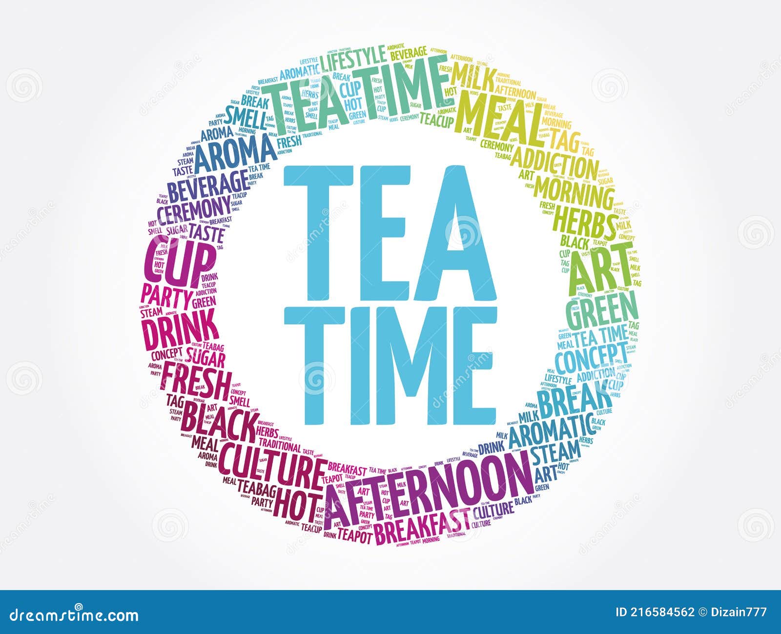 Tea Time Word Cloud Collage, Concept Background Stock Illustration ...