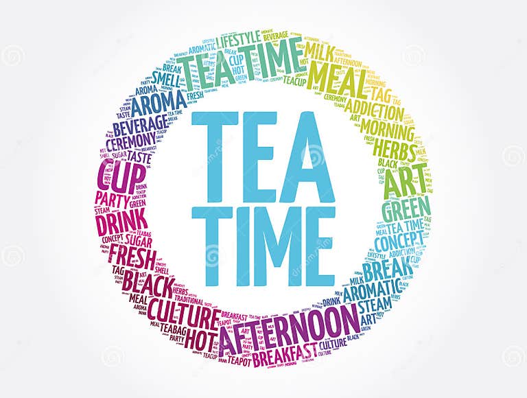 Tea Time Word Cloud Collage, Concept Background Stock Illustration ...