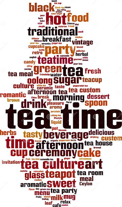 Tea time word cloud stock vector. Illustration of oolong - 180169054
