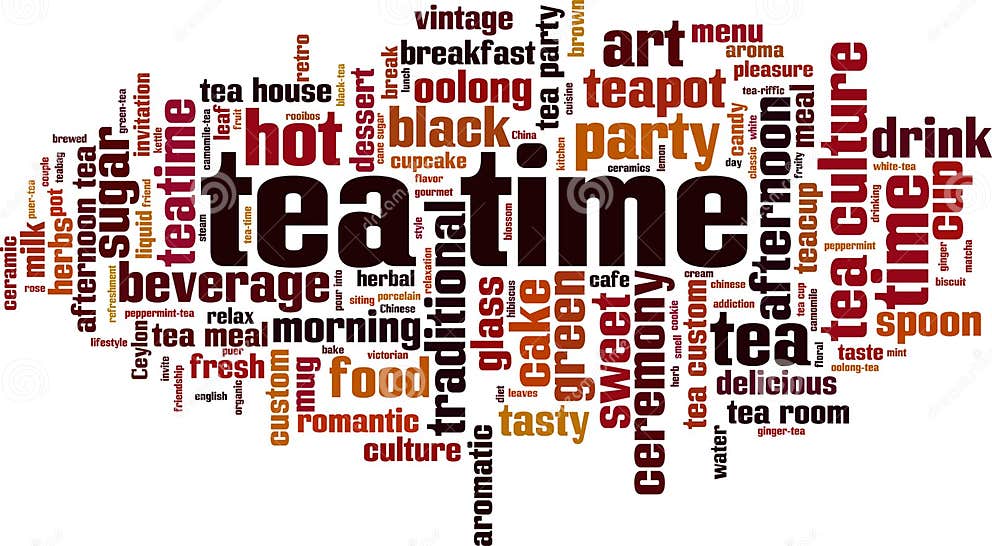 Tea time word cloud stock vector. Illustration of breakfast - 168383844