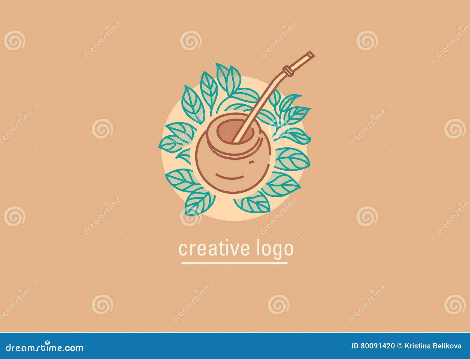 Tea Traditions. Tea Leaves and Tea Mate Stock Vector - Illustration of ...