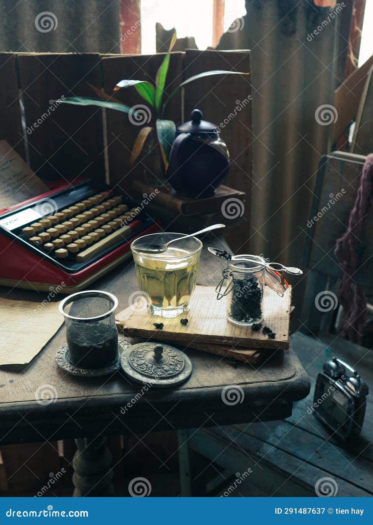 Tea Vintange Oldtime Rustic Morning Drinks Onthetable Stock Image ...