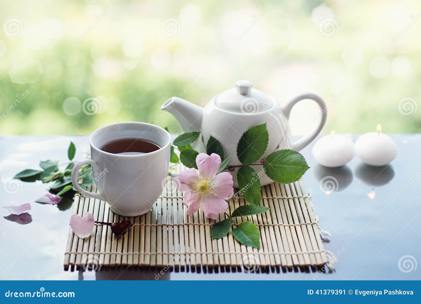 Tea with wild rose stock image. Image of herb, background - 41379391