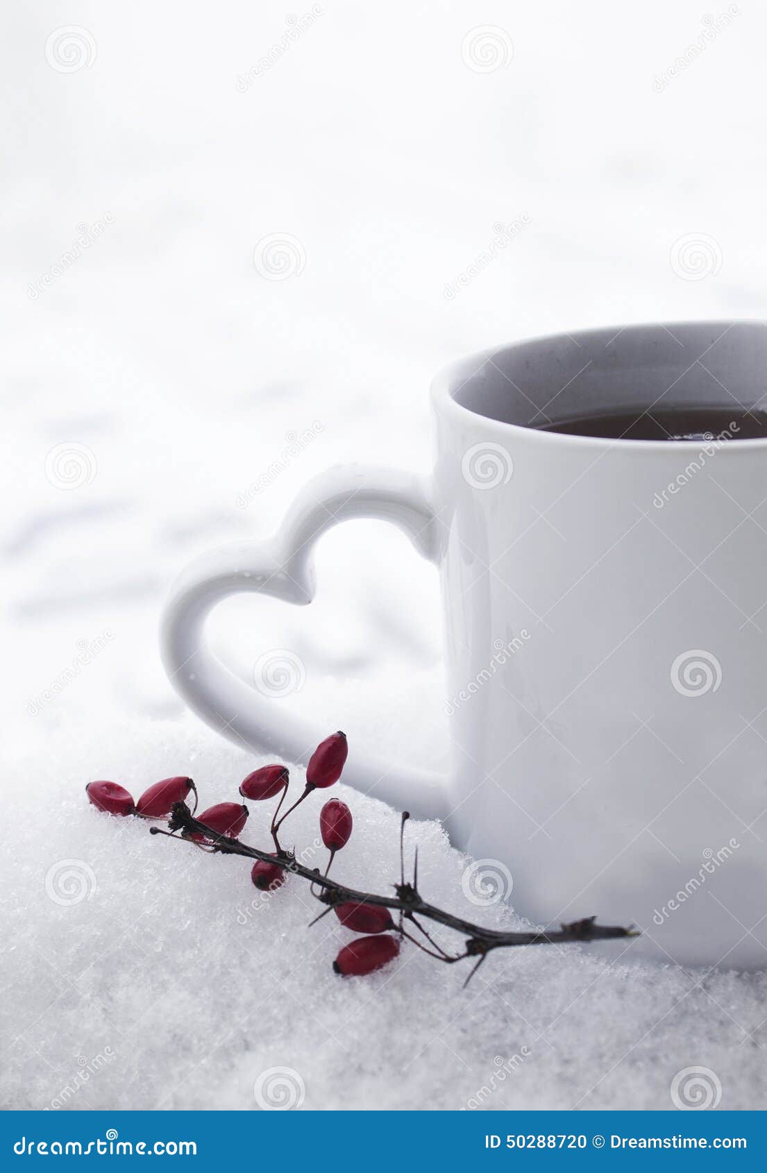Tea in winter stock photo. Image of berries, heart, warming - 50288720