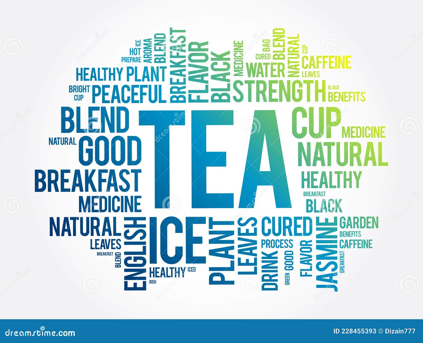 TEA Word Cloud Collage, Food and Drink Concept Background Stock ...