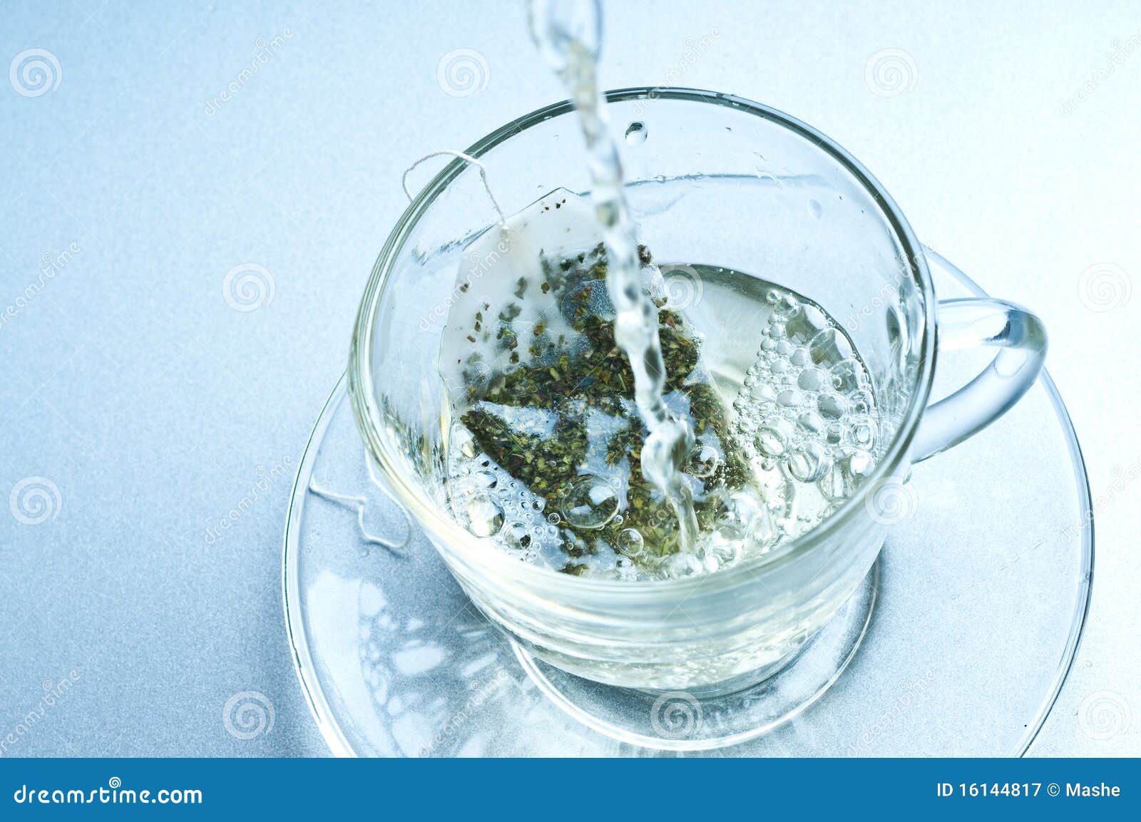 Teabag in the Cup with Hot Water Stock Image - Image of drink ...