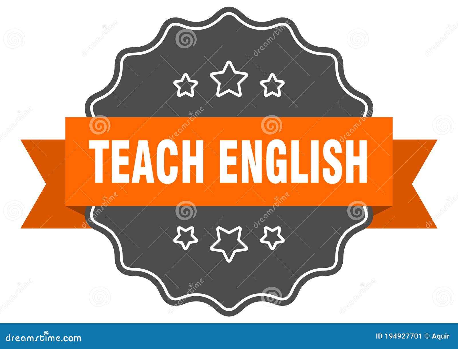 Teach english label stock vector. Illustration of banner - 194927701