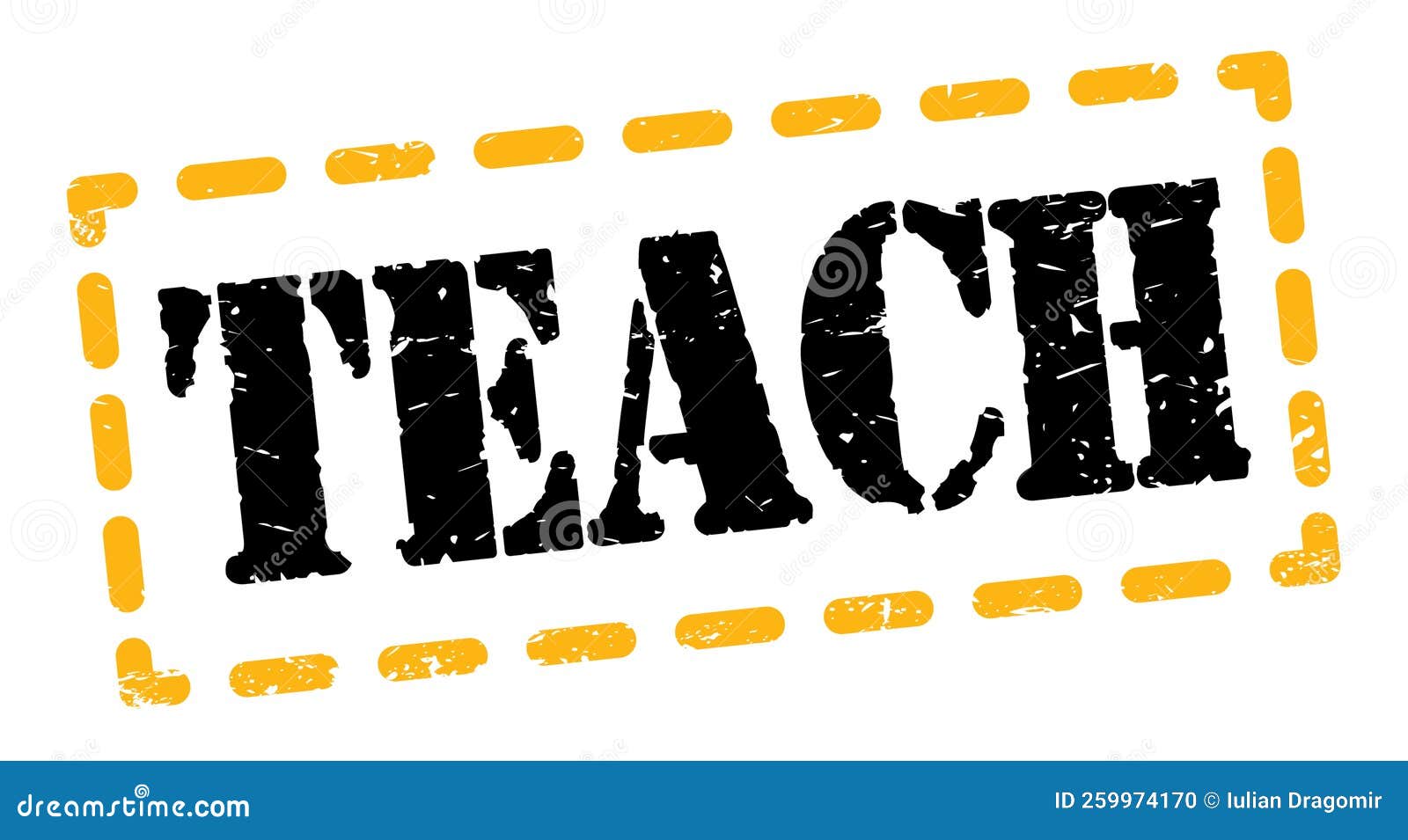 TEACH Text Written on Yellow-black Stamp Sign Stock Illustration ...