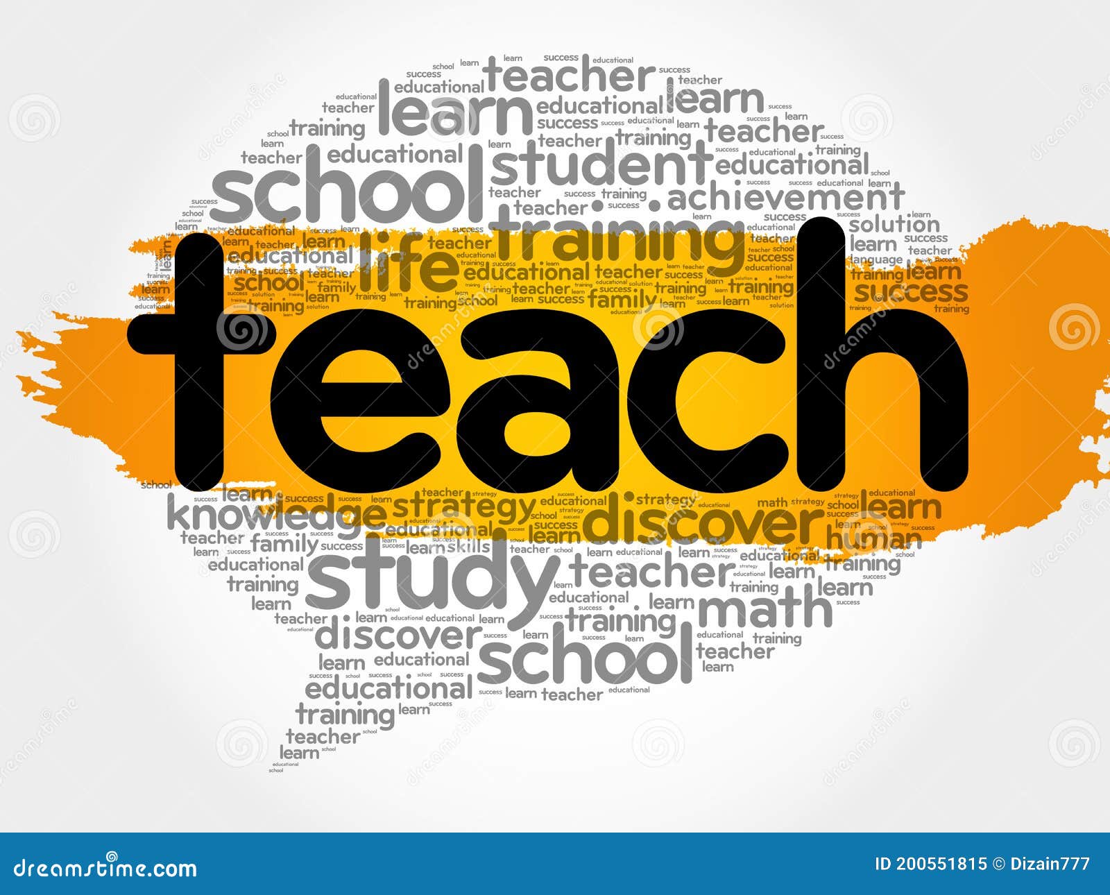 TEACH Think Bubble Word Cloud Stock Illustration - Illustration of ...