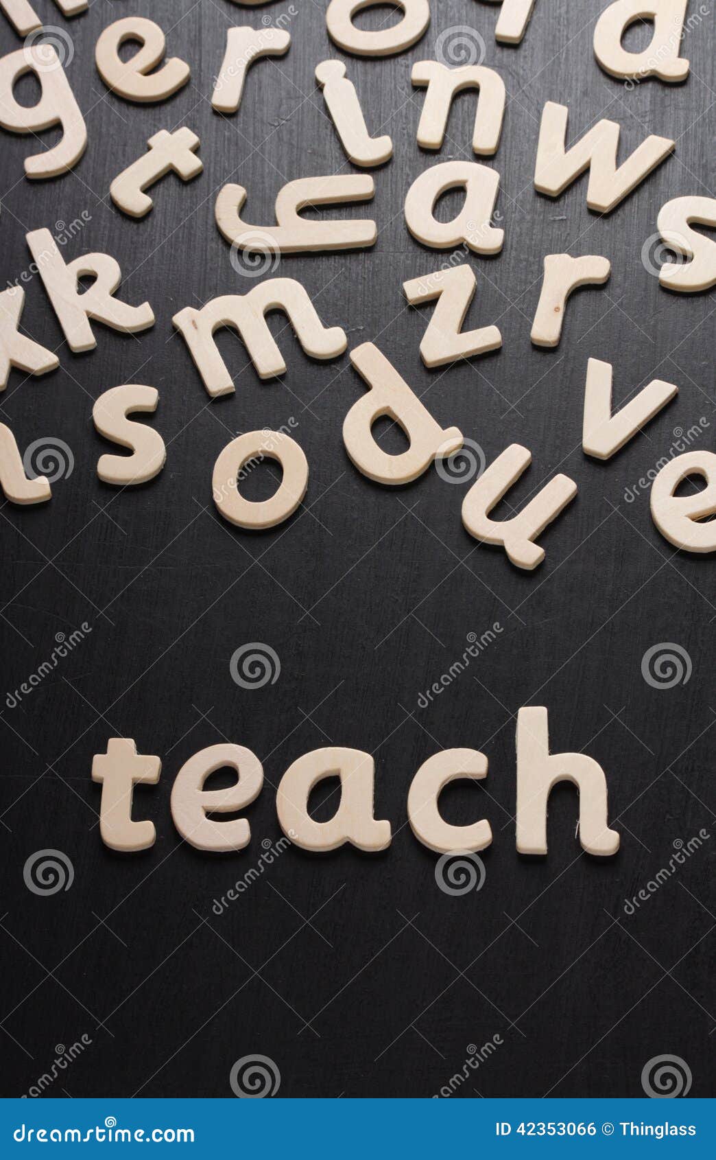 Teach in Wooden Letters stock photo. Image of word, alphabet - 42353066
