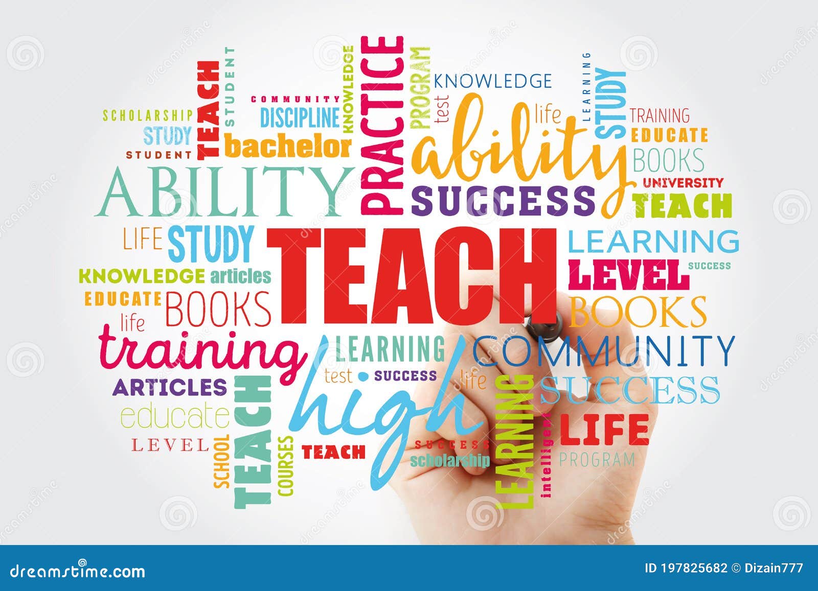 TEACH word cloud collage stock illustration. Illustration of college ...