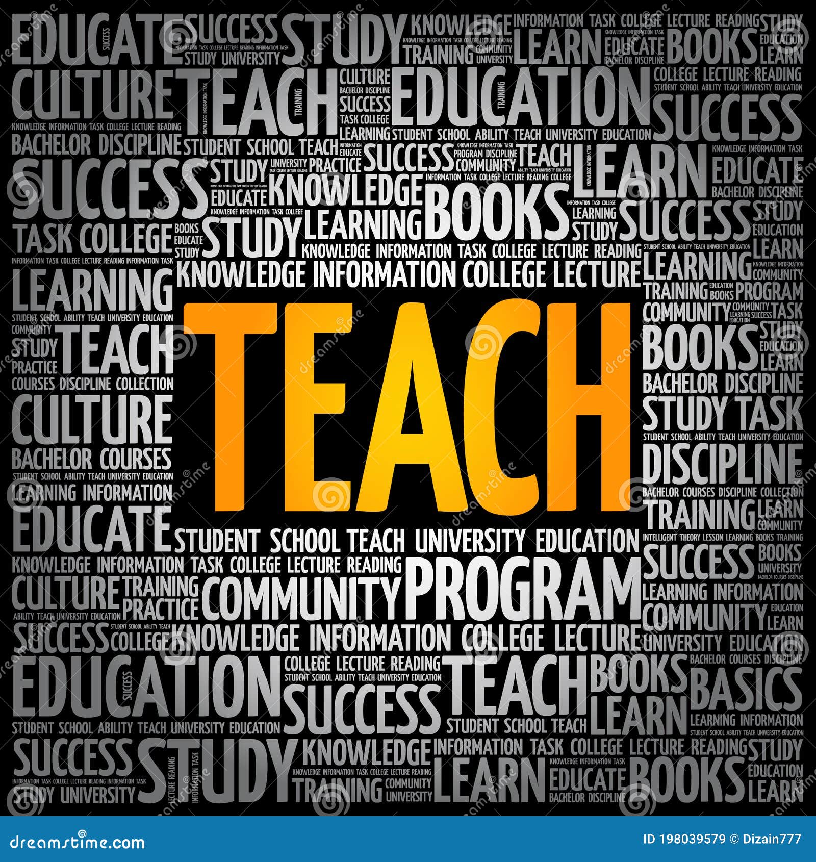 TEACH word cloud collage stock illustration. Illustration of coaching ...