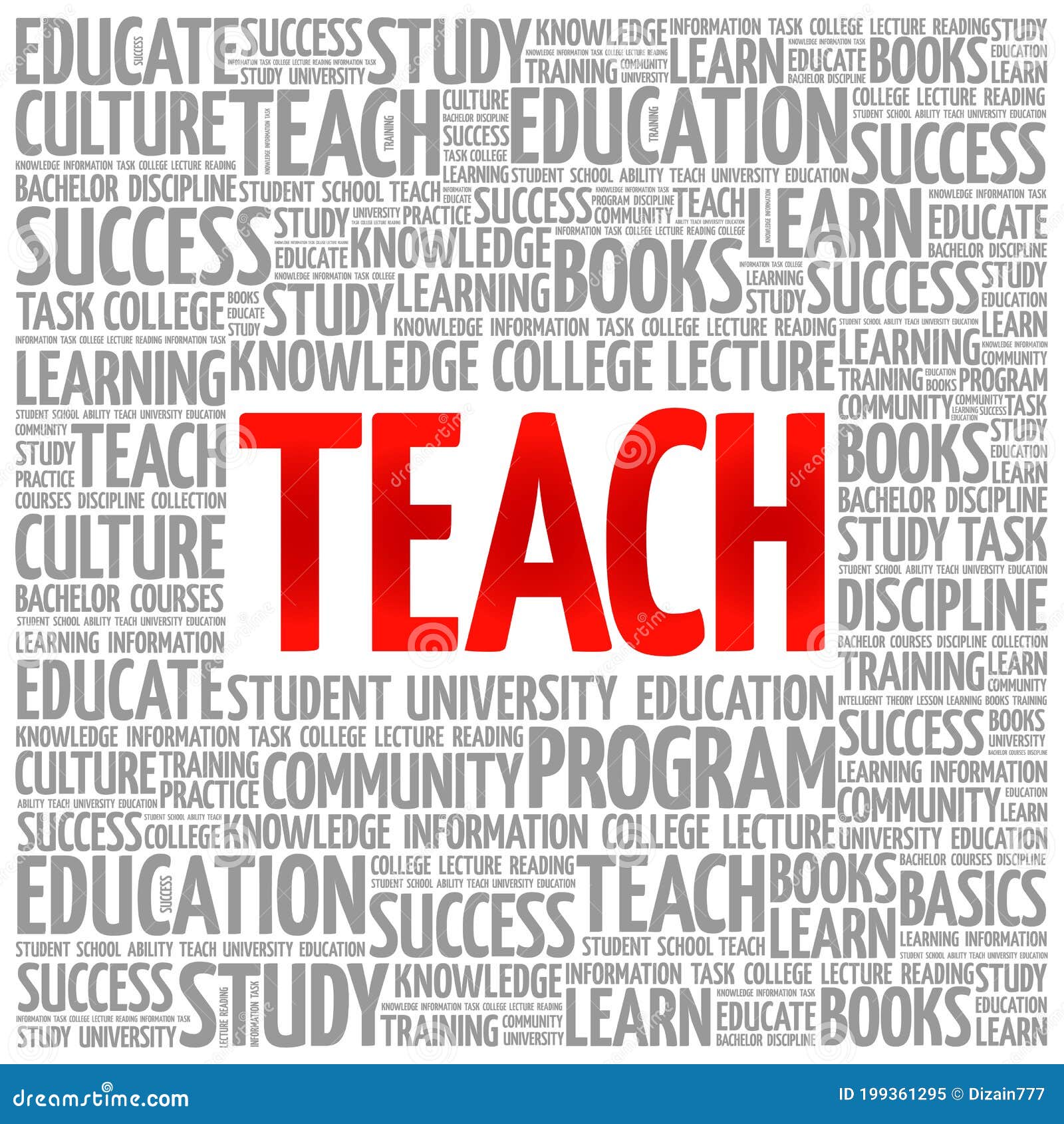 TEACH word cloud collage stock illustration. Illustration of online ...