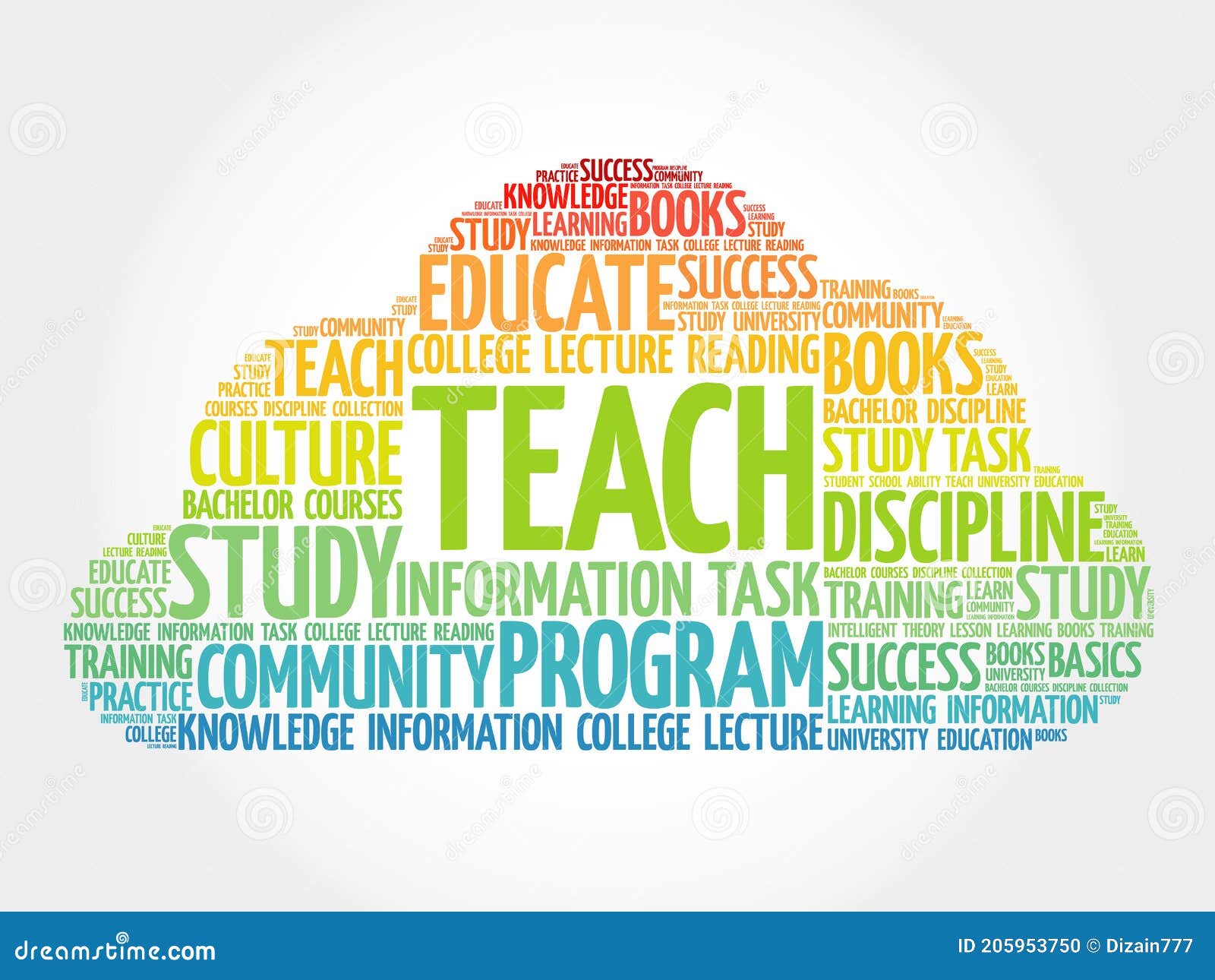TEACH word cloud stock illustration. Illustration of students - 205953750