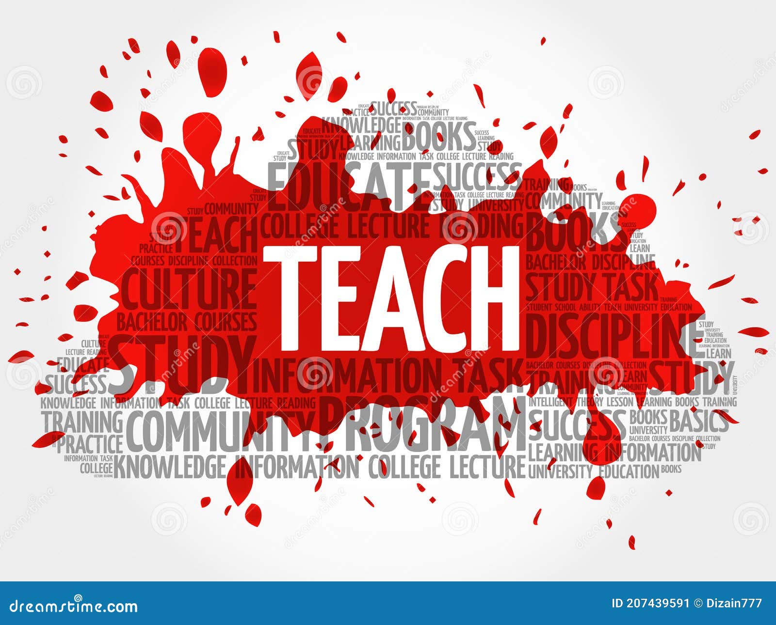 TEACH word cloud stock illustration. Illustration of definition - 207439591