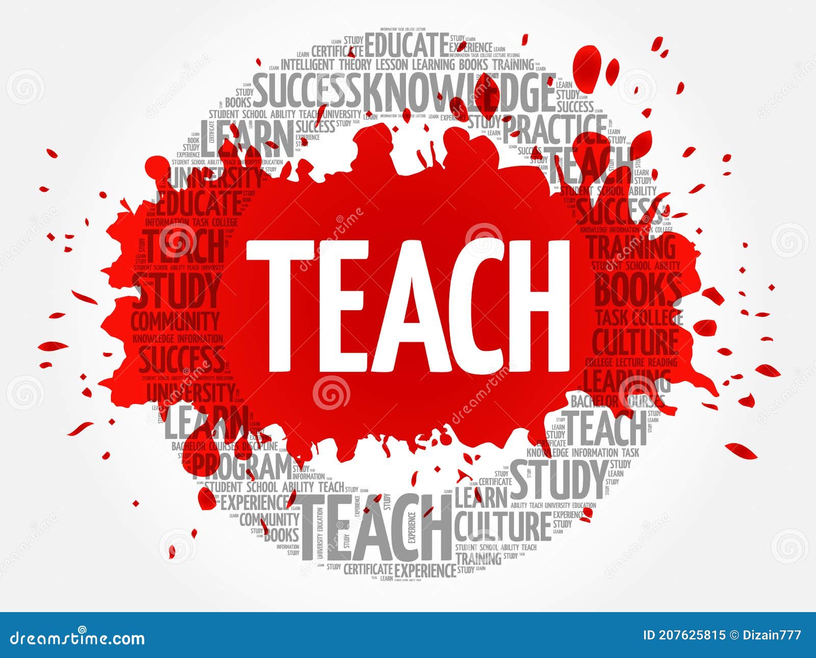 TEACH word cloud stock illustration. Illustration of concept - 207625815