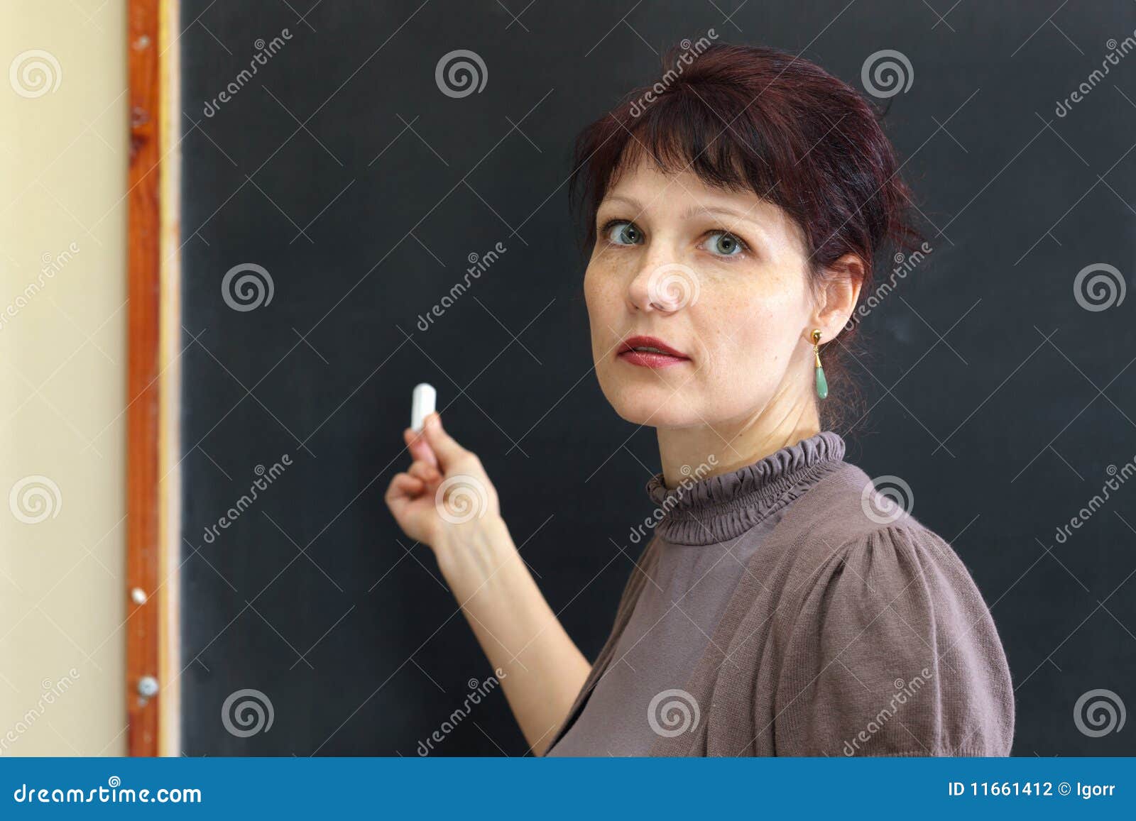Teacher stock photo. Image of school, indoors, blackboard - 11661412