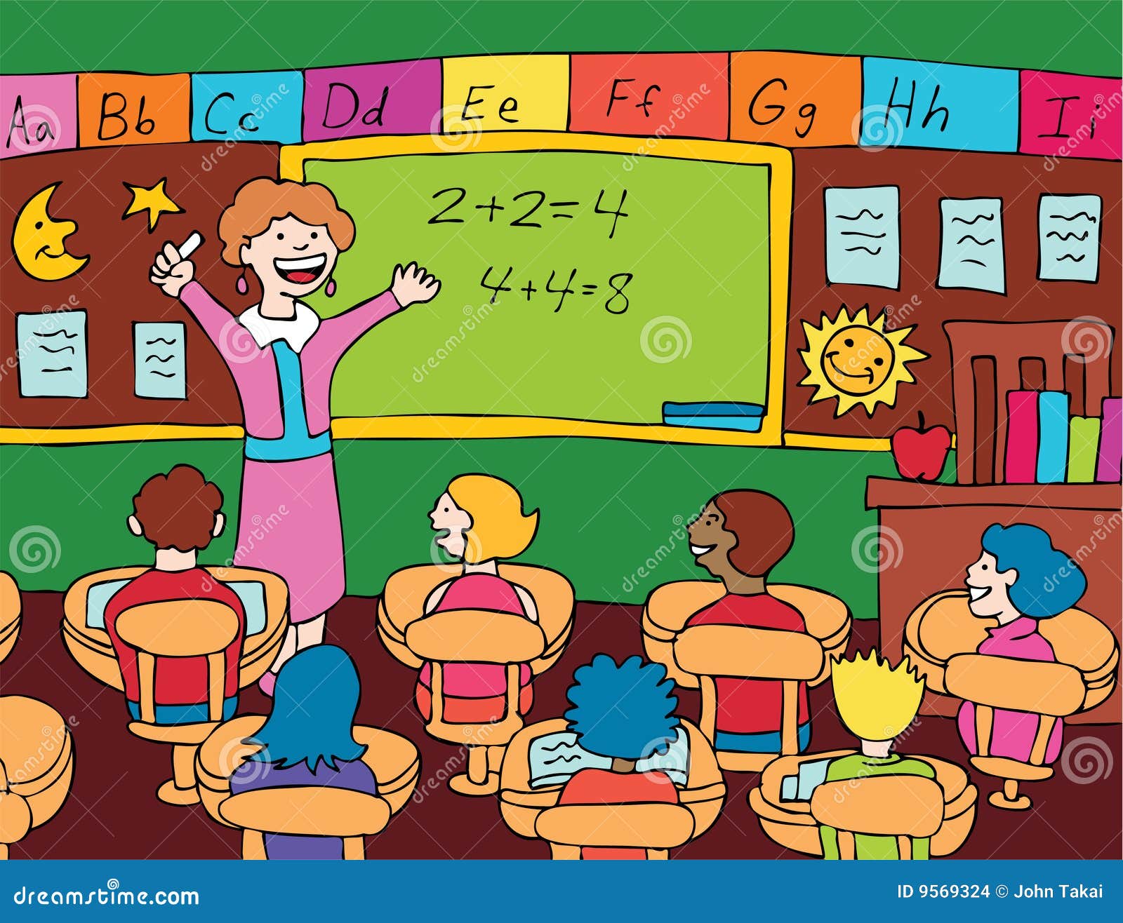 Teacher Talks To Student Sit On Floor In Circle And Listen To Her ...