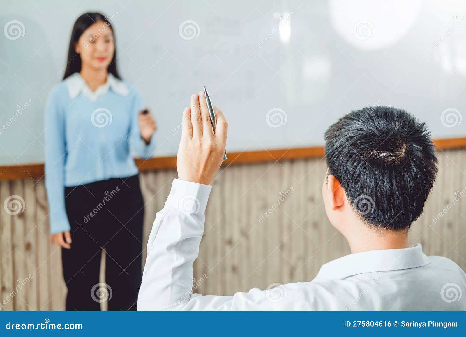 Teacher Addressing University Students in a Classroom Stock Photo ...