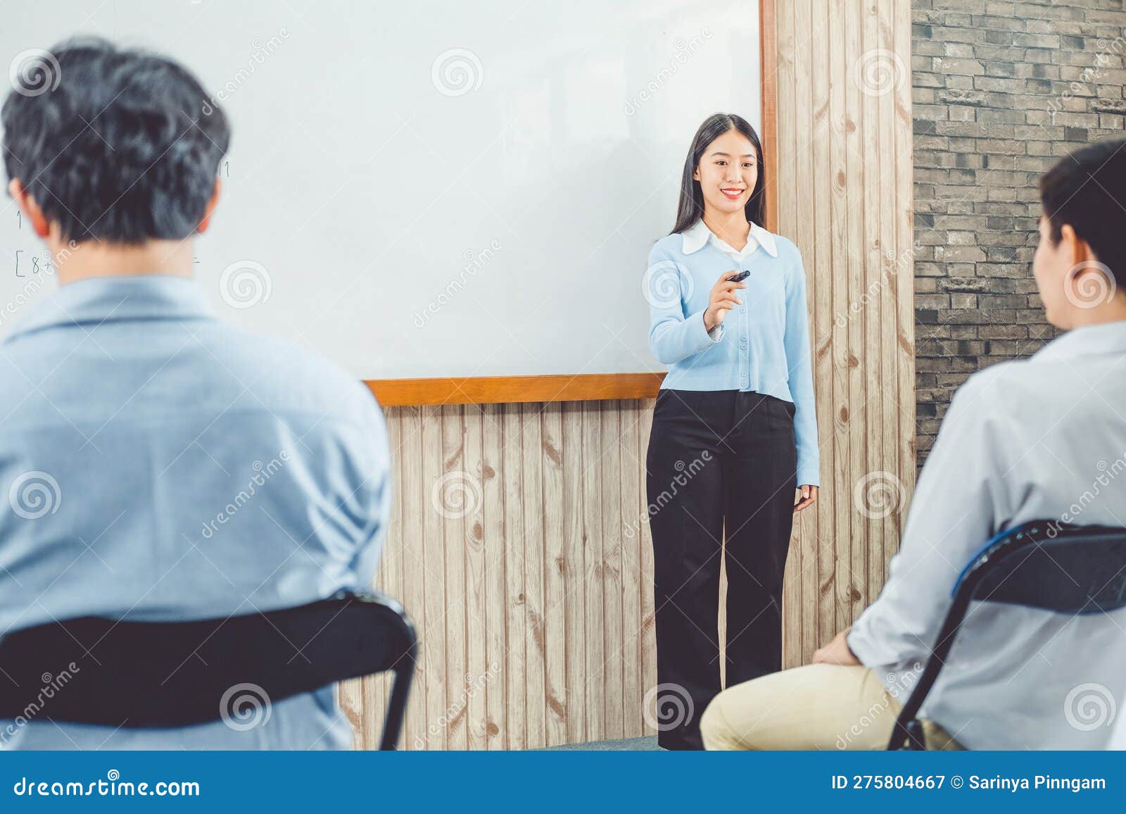 Teacher Addressing University Students in a Classroom Stock Image ...