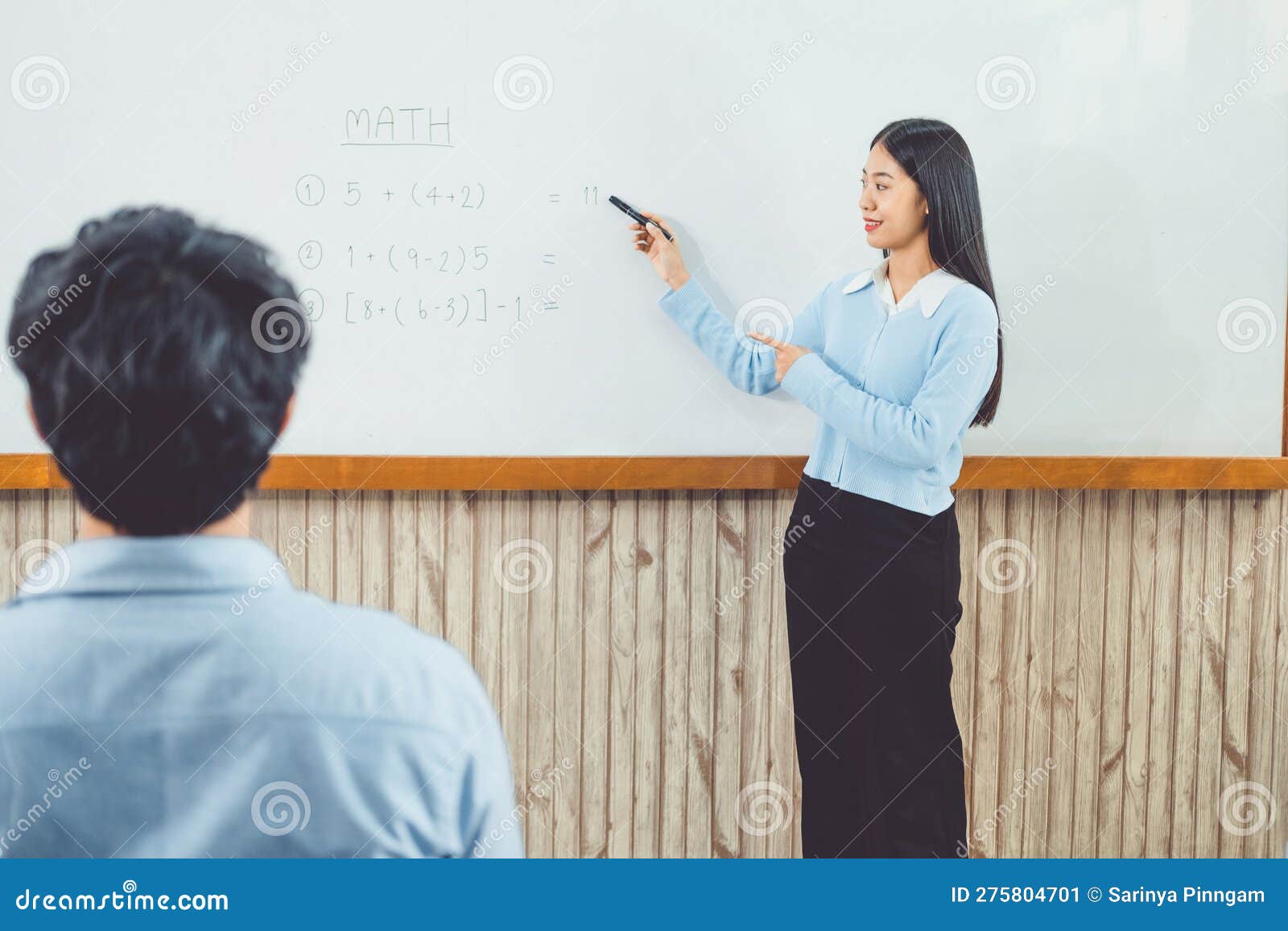 Teacher Addressing University Students in a Classroom Stock Image ...