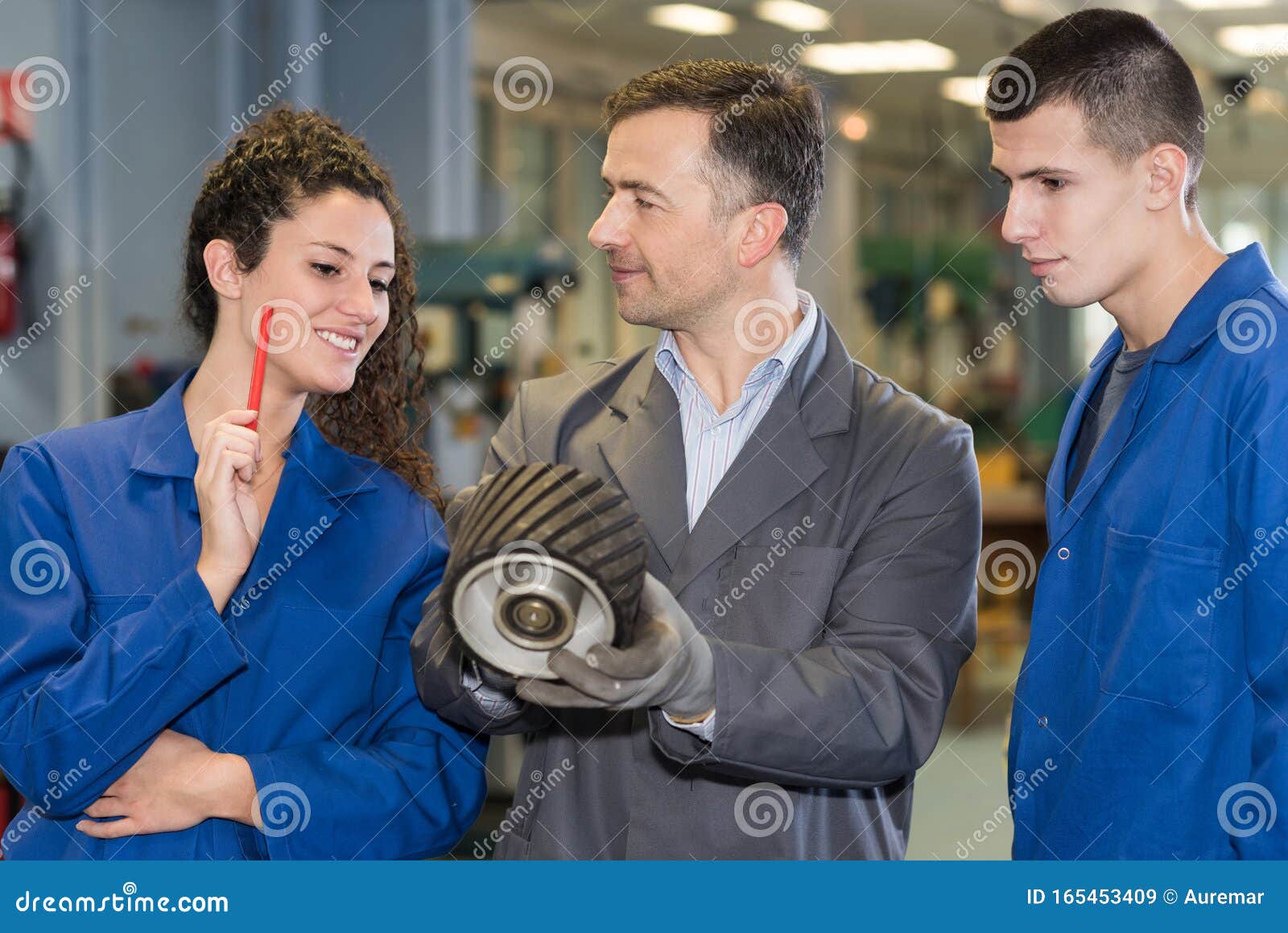 Teacher and Apprentices Studying Bearing Stock Image - Image of ...