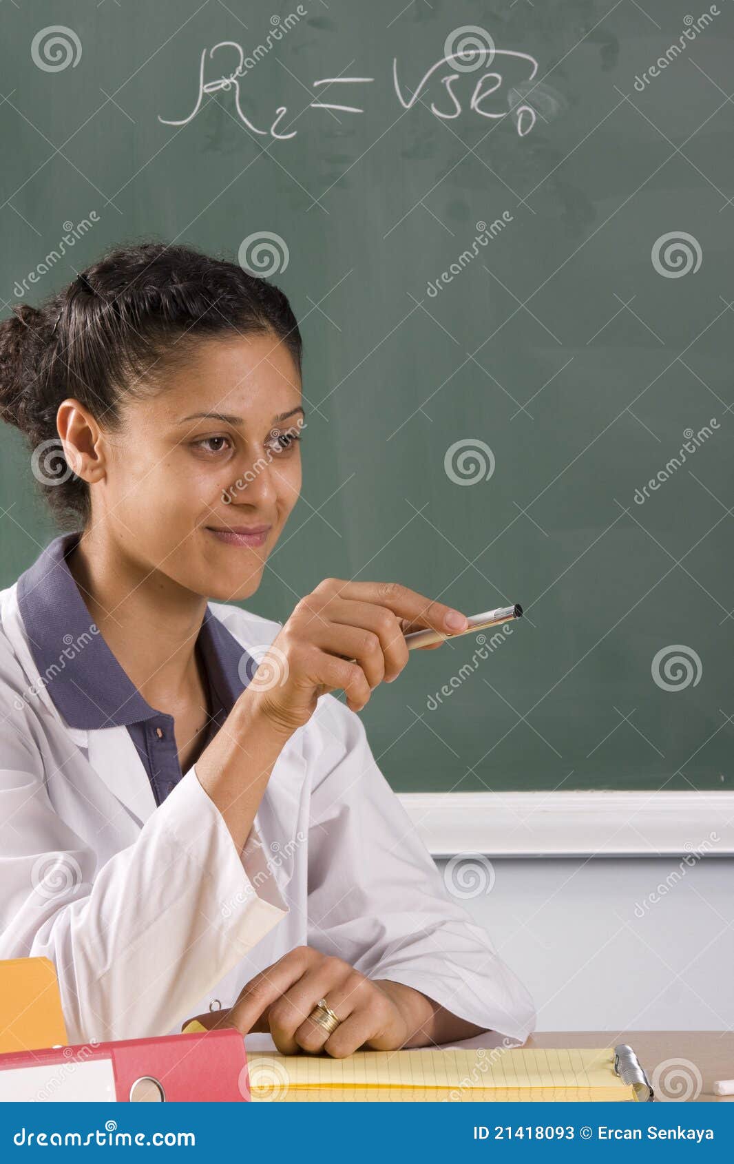 Teacher on blackboard stock image. Image of looking, class - 21418093