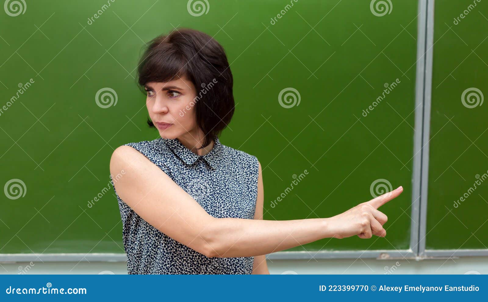 The Teacher at the Blackboard during the Lesson Expels Stock Photo ...