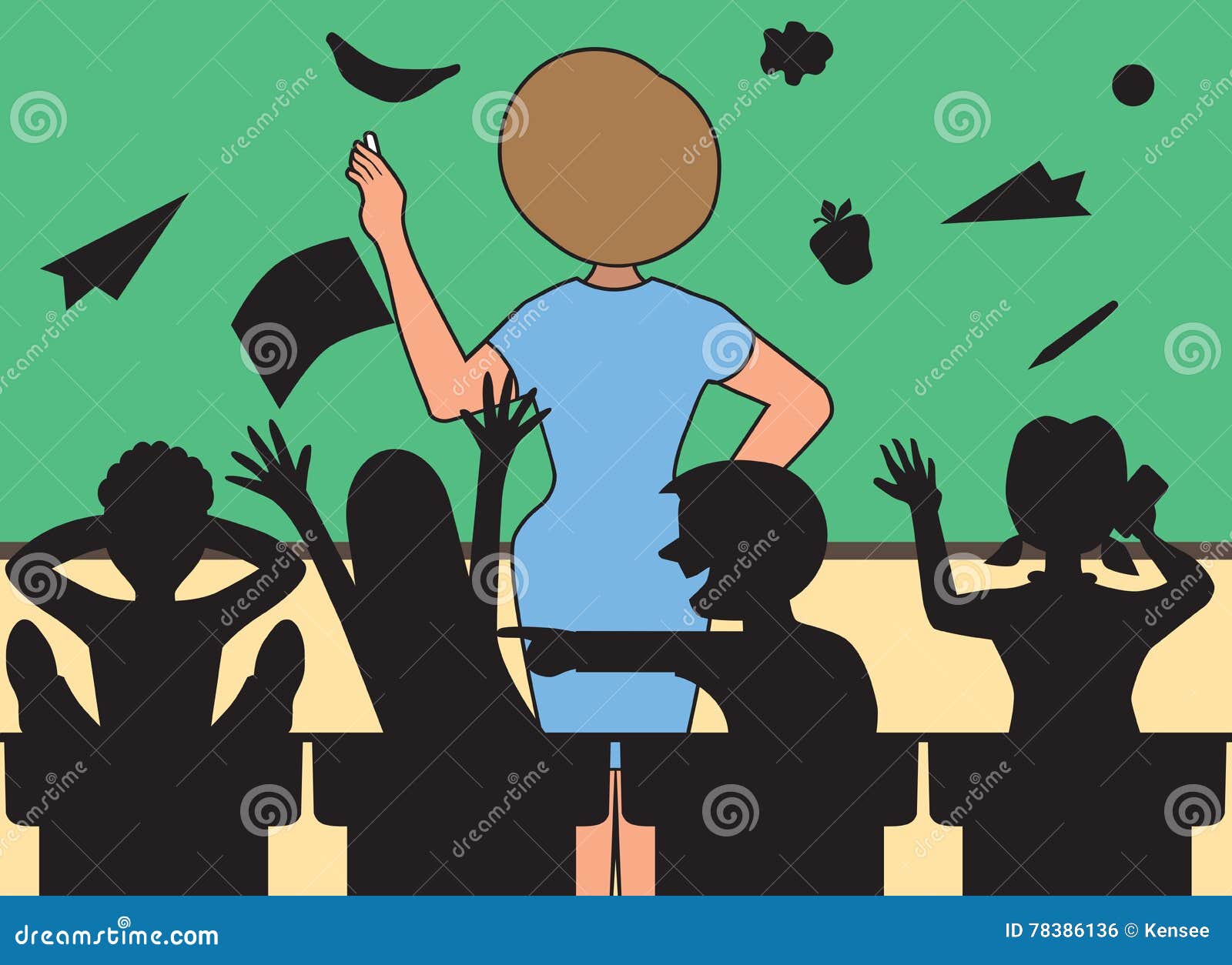 Teacher at Blackboard stock vector. Illustration of lazy - 78386136