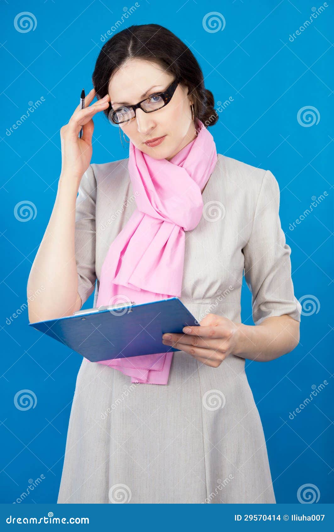 Teacher on a Blue Background Stock Photo - Image of education, educated ...