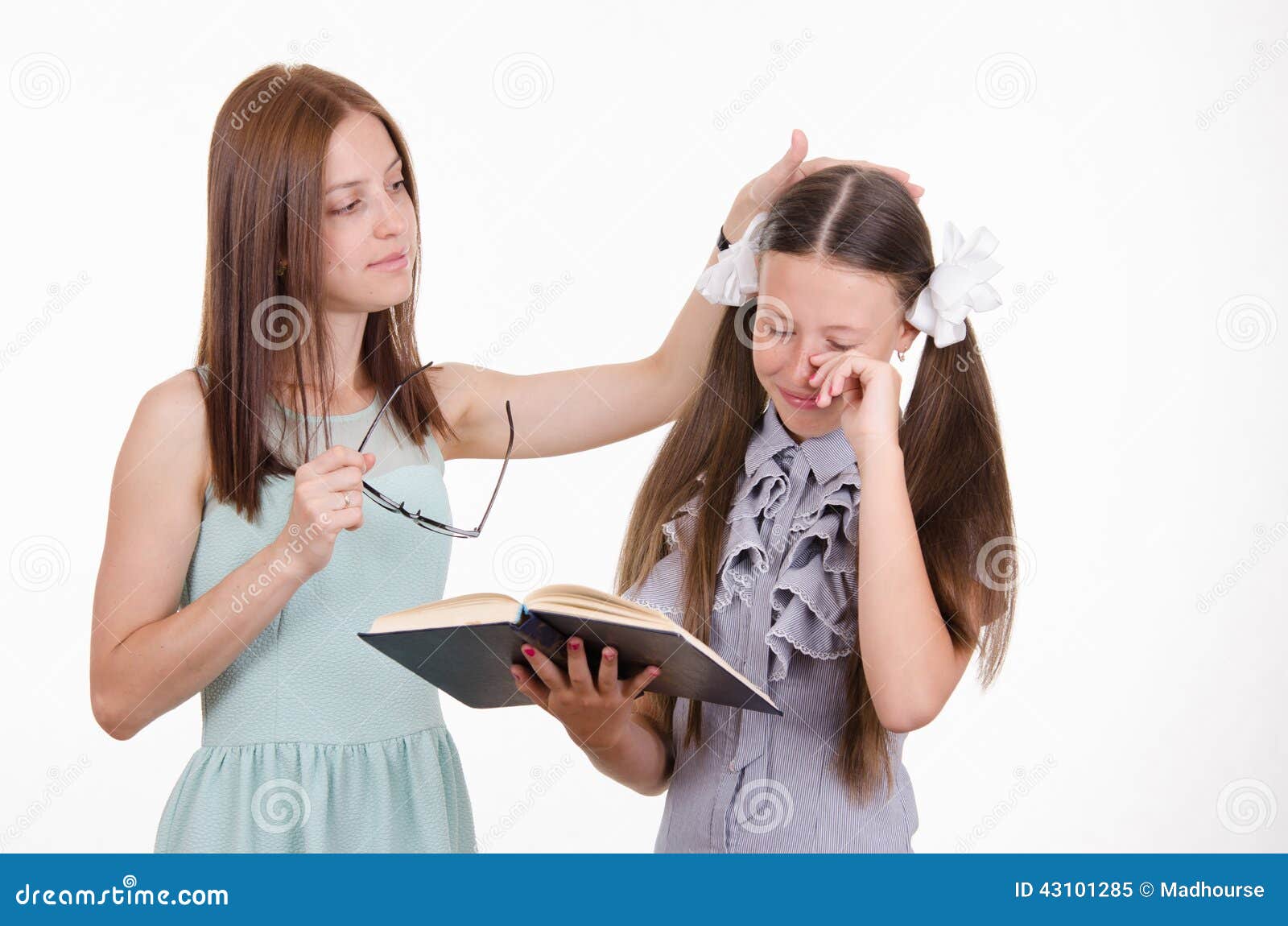 Teacher Calms Distressed Student Stock Image - Image of failure, tears ...
