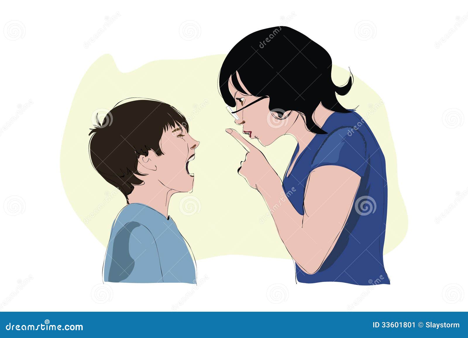 Teacher calms pupil stock illustration. Illustration of blue - 33601801