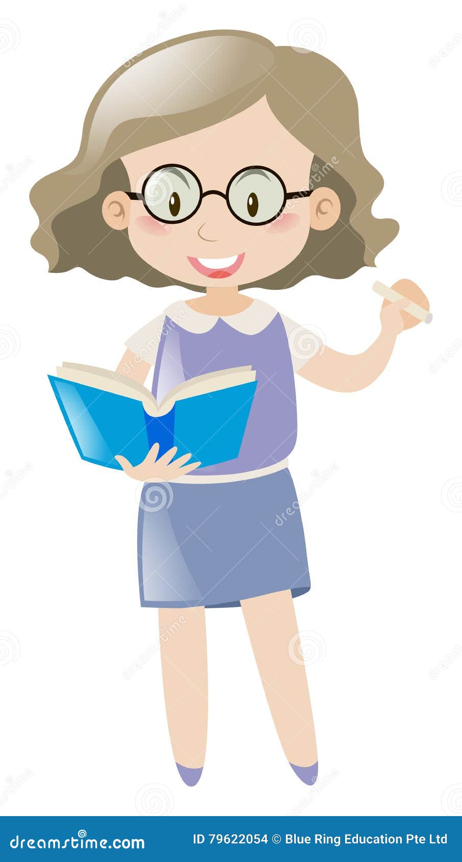 Teacher with Chalk and Book Stock Vector - Illustration of drawing ...