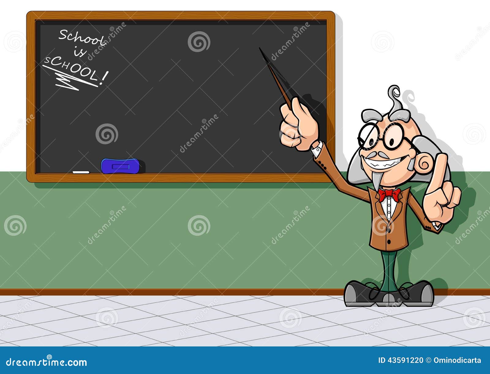 Teacher at chalkboard stock vector. Illustration of copy - 43591220