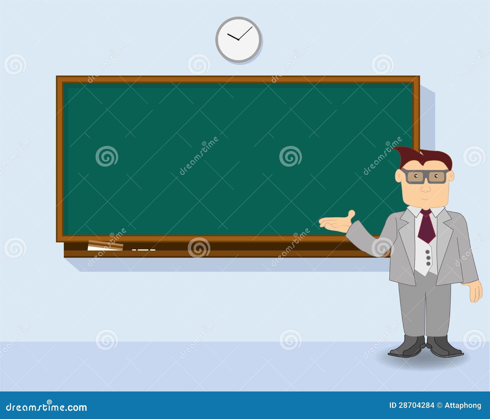 Teacher at Chalkboard Vector Stock Vector - Illustration of male ...