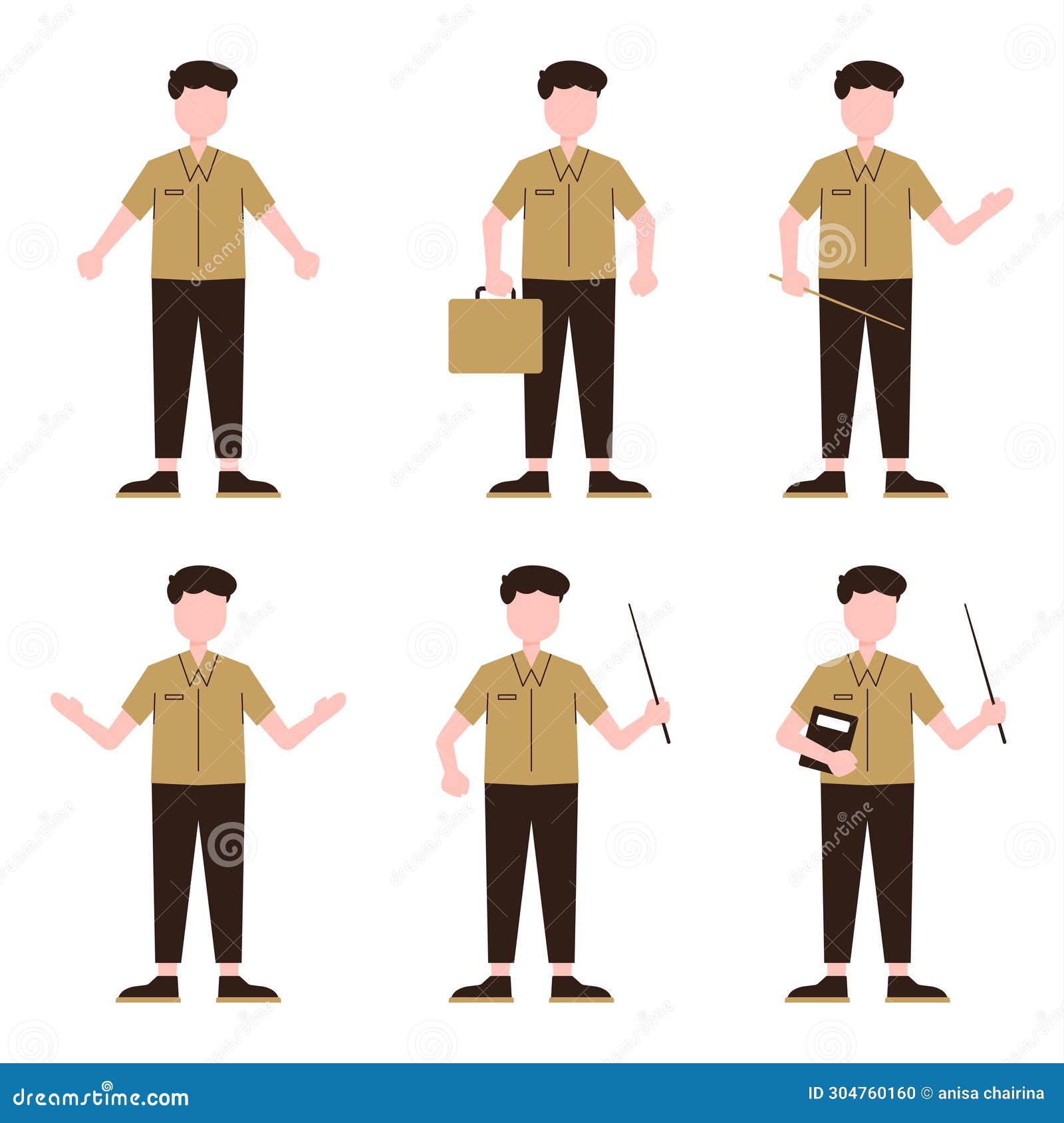 Teacher Character Element Design Collection Stock Vector - Illustration ...