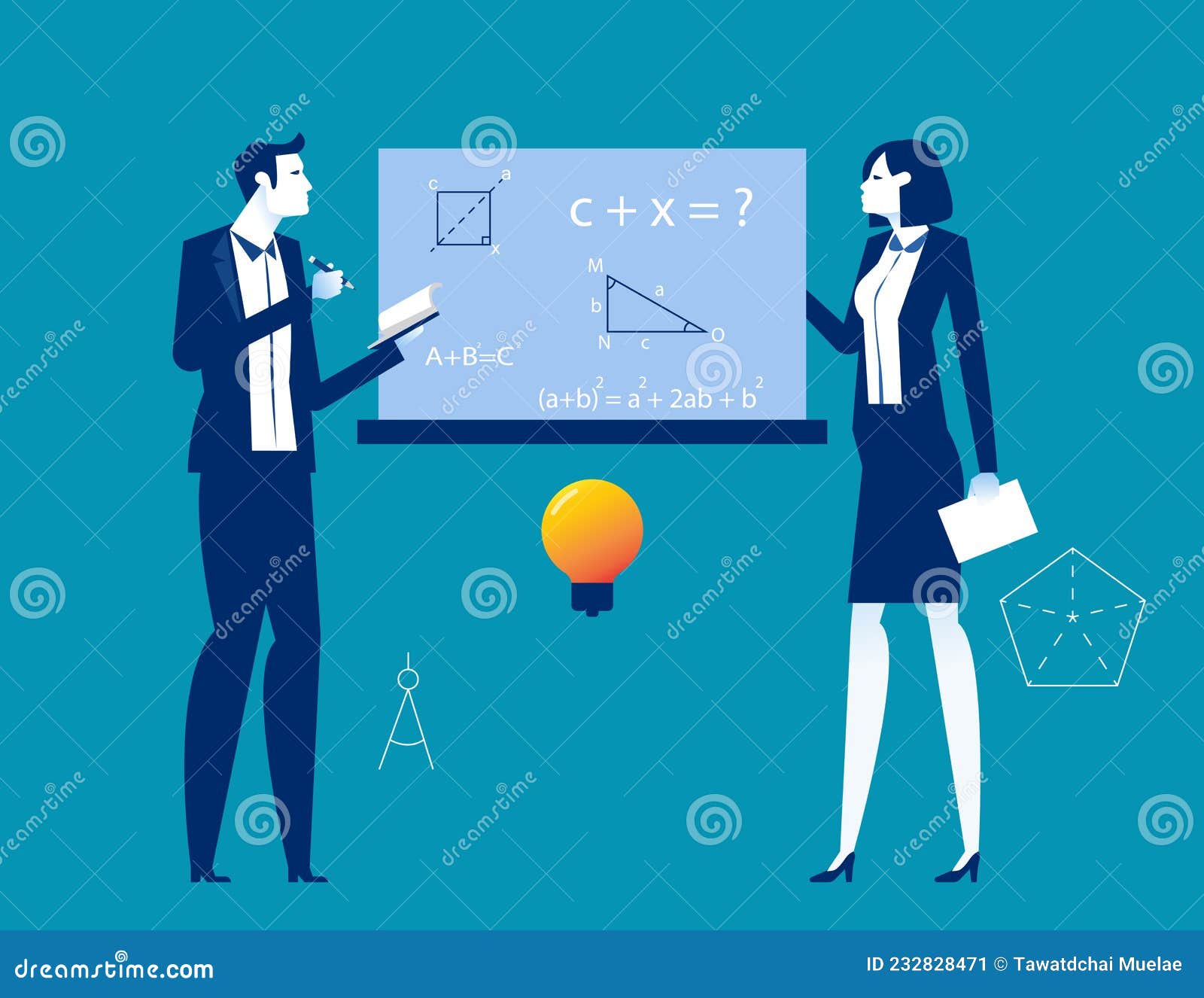 Teacher Character Style Design. Flat Cartoon Vector Illustration Stock ...