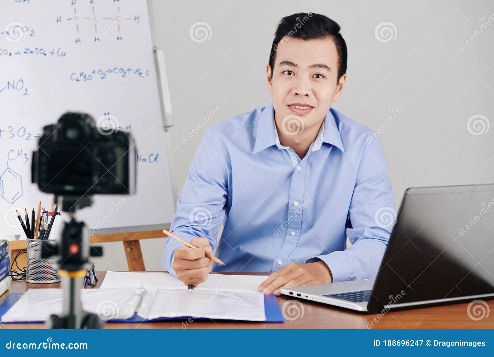 Teacher Checking Attendance of Students Stock Image - Image of portrait ...