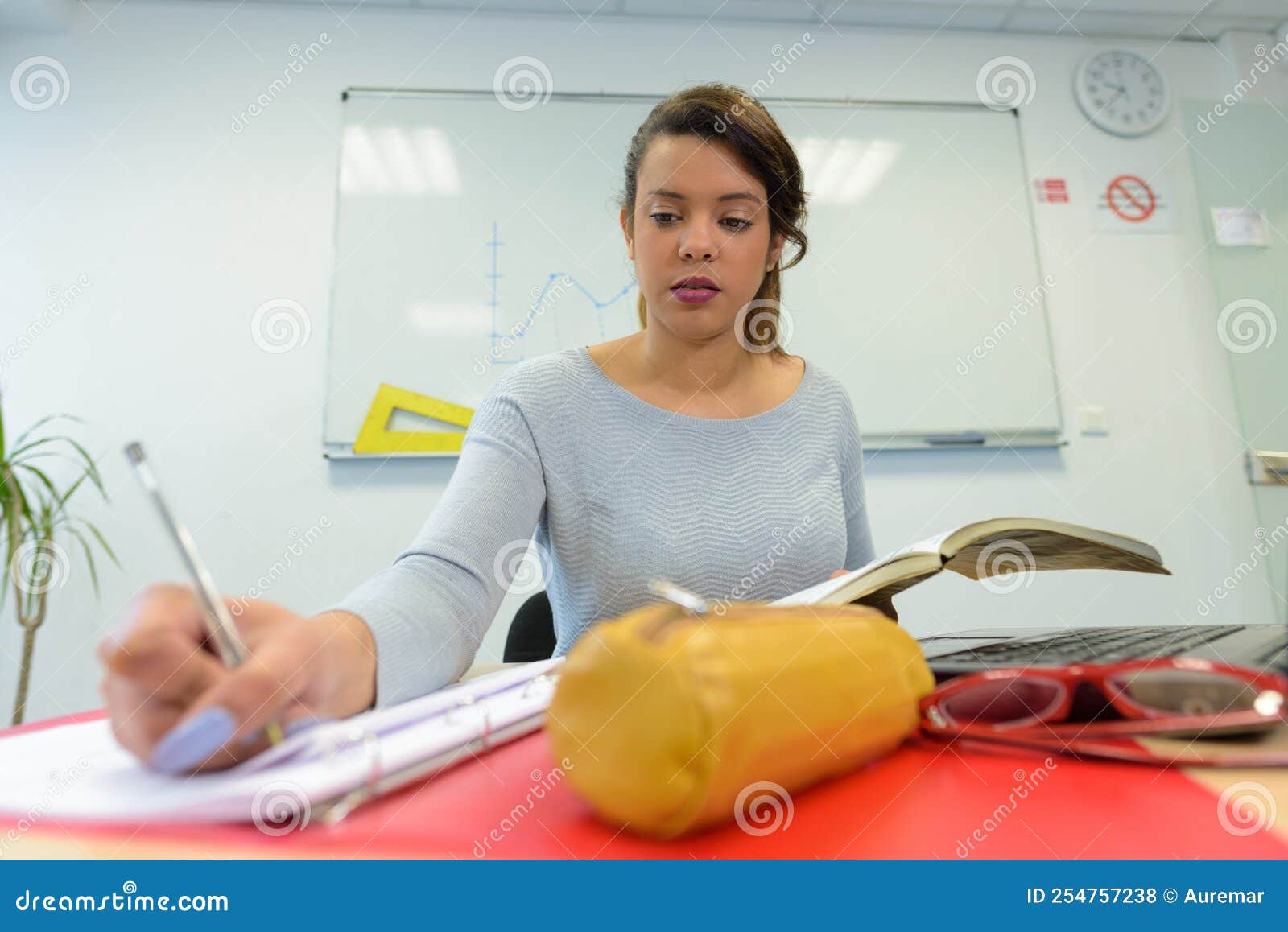 Teacher Checking Students Works Stock Photo - Image of future, learning ...