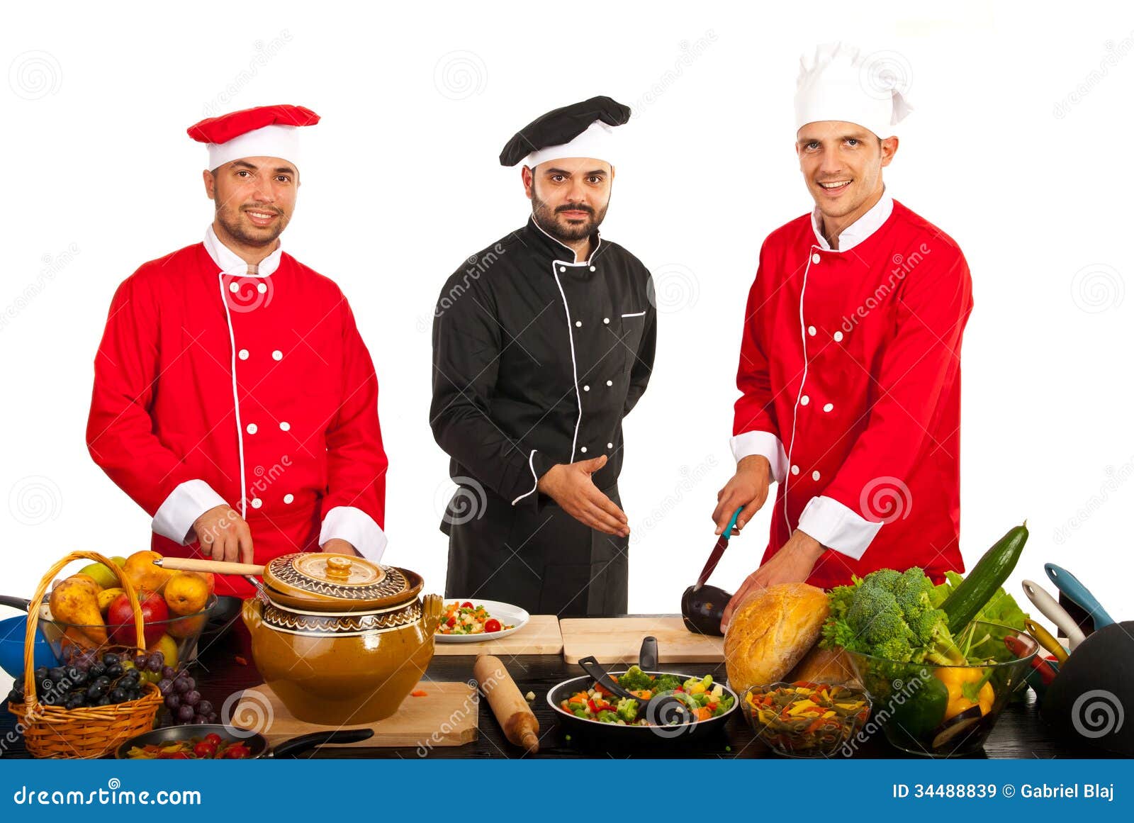 Teacher Chef with Students in Kitchen Stock Image - Image of learn ...
