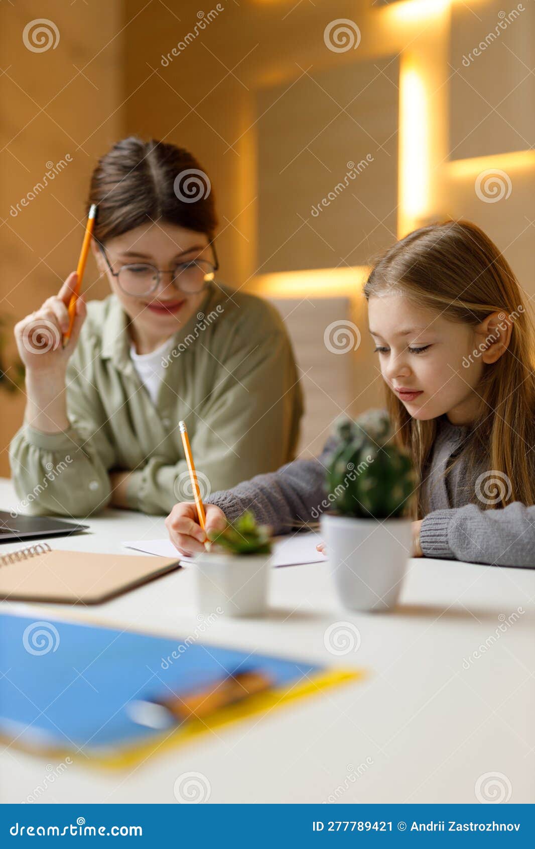 The Teacher and the Child Do the Task in the Lesson, Individual ...